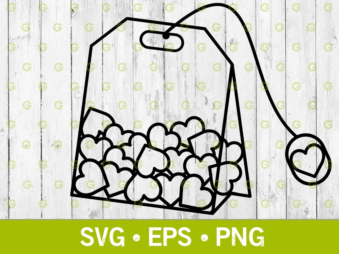 Hearts Love Tea Bag Svg, Love Svg, Valetines Day Svg, I Love You Svg ...