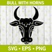 Bull With Horns SVG, Cow SVG, Farm Animal Svg, Cow Profile Svg, Outdoor ...