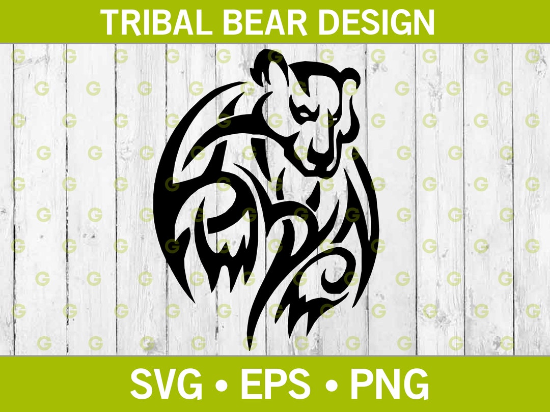 Tribal Bear Svg, Grizzly Bear Svg, Wild Animal Svg, Wild Bear Svg, Bear ...