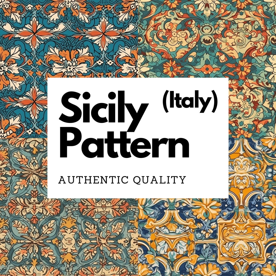 Set 4 – Sicily Italy Pattern - Etsy