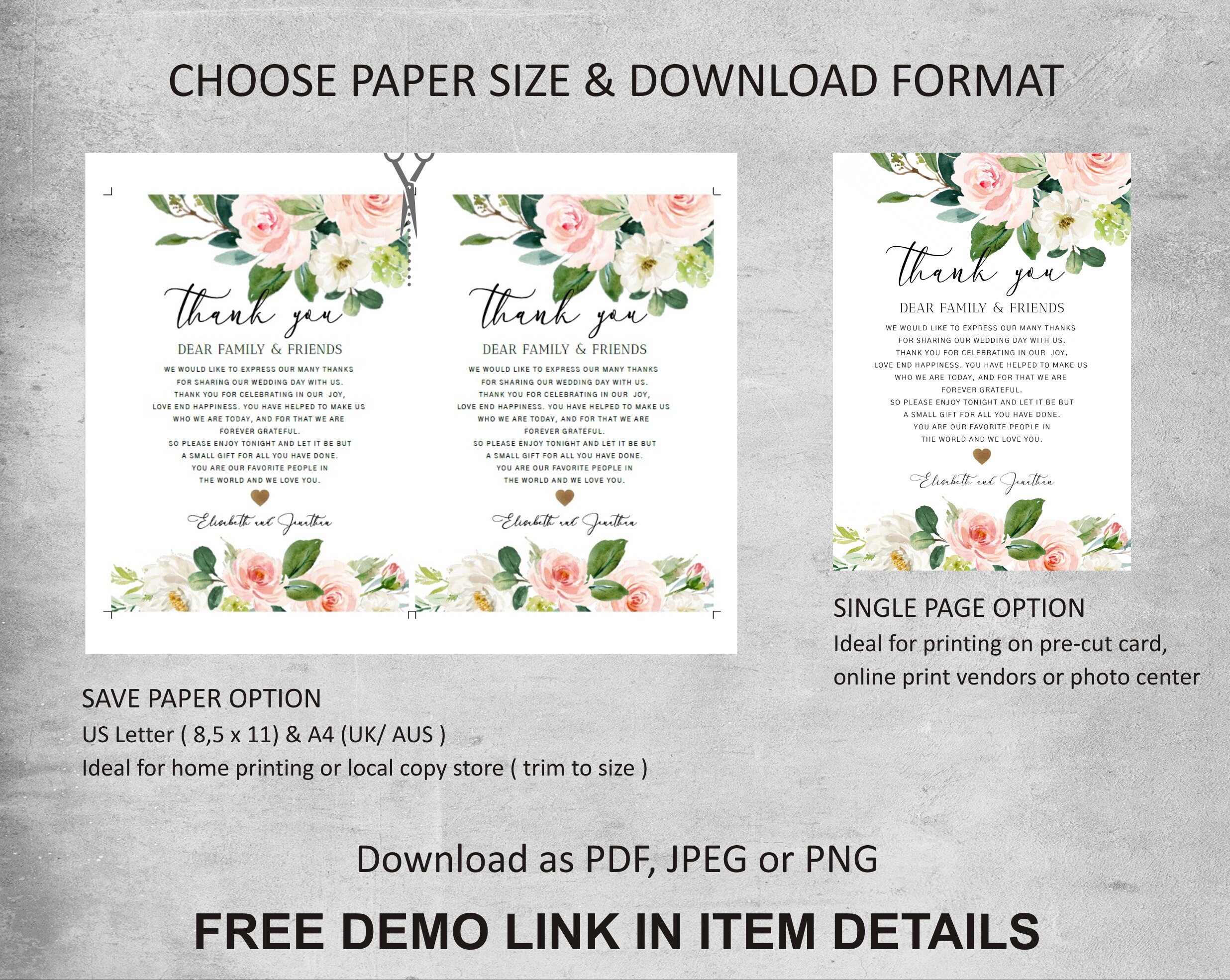 Thank You Cards Template Fully Editable Thank You Printable - Etsy