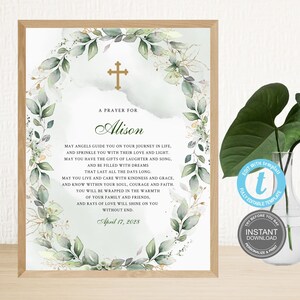 Baptism Prayer Sign Template, Personalized Prayer Sign, Editable ...