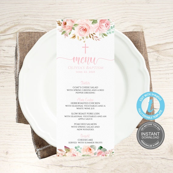 Christening Table Layout List