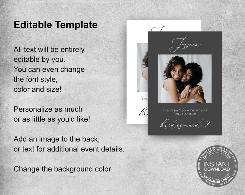 Printable Calendar Proposal Card Template Will You Be My | Etsy