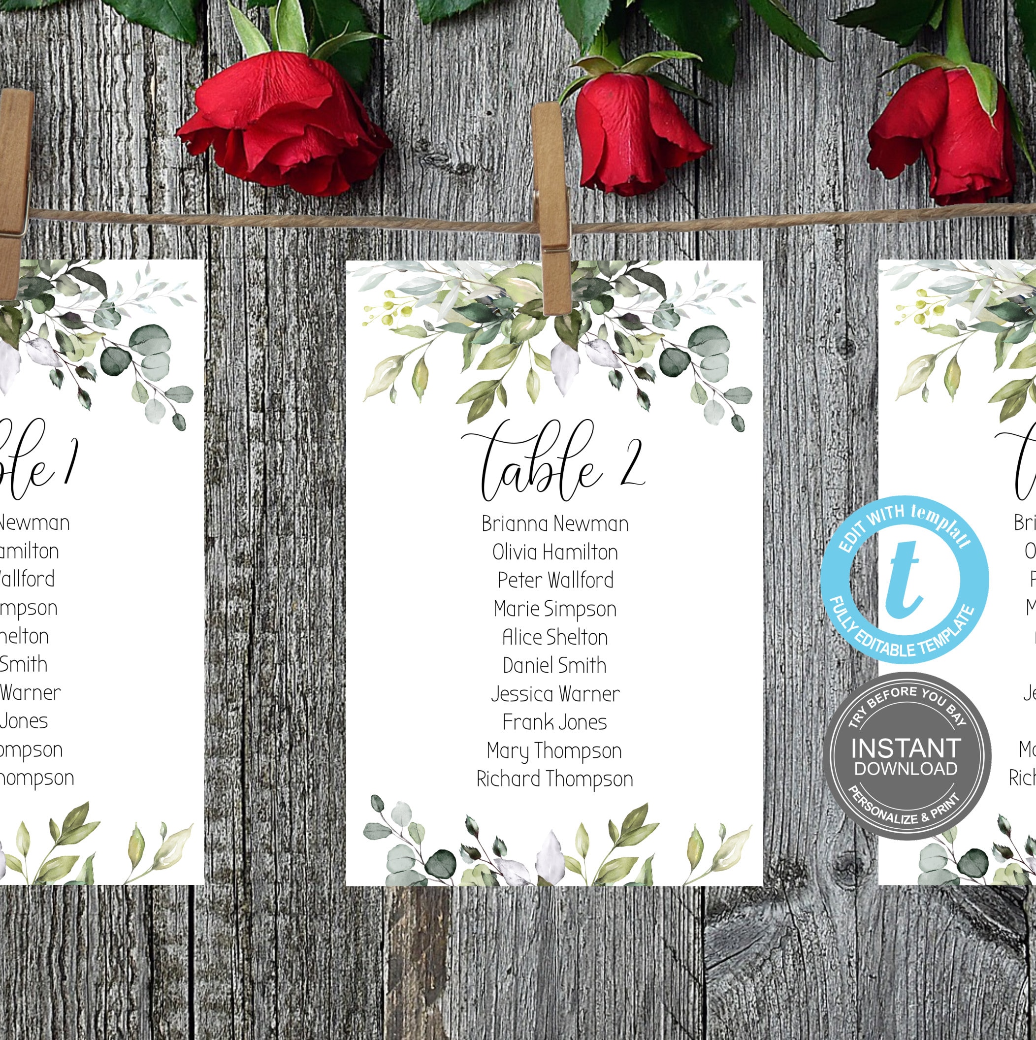 Seating Chart Cards Seating Chart Wedding Sizes 5x7 - Etsy