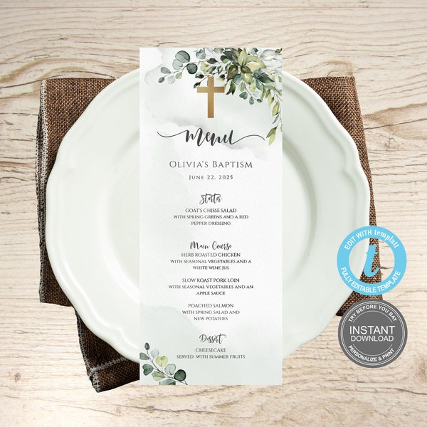 Baptism Menu - Etsy