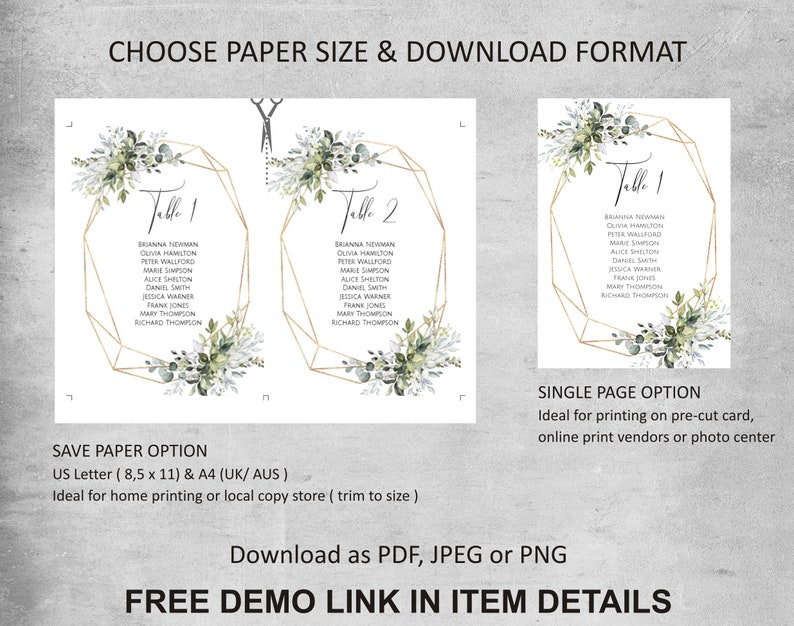 Seating Chart Cards Seating Chart Wedding Sizes 5x7 - Etsy