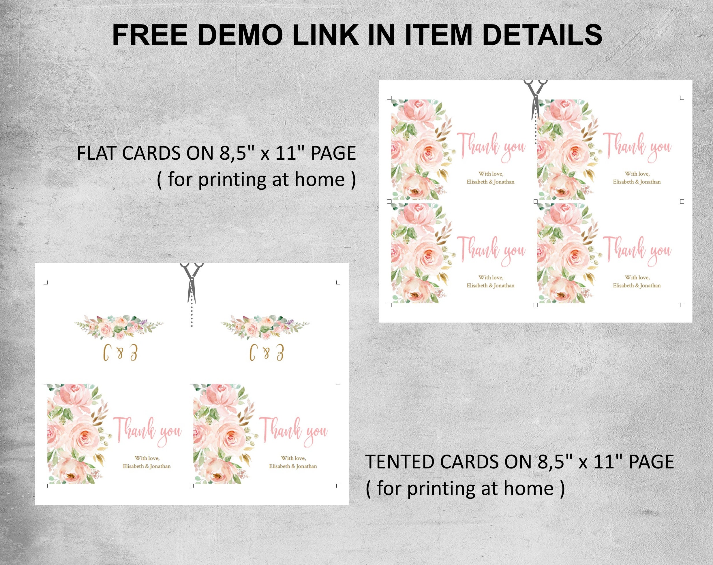 Thank You Card Template Printable Cards Editable Template - Etsy