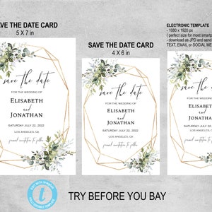 Save the Date Template, Electronic Invite, 2 Sizes 5x7" and 4x6 ...