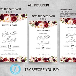 Save the Date Template, 2 Sizes 5x7 and 4x6, Instant Download, Fully ...