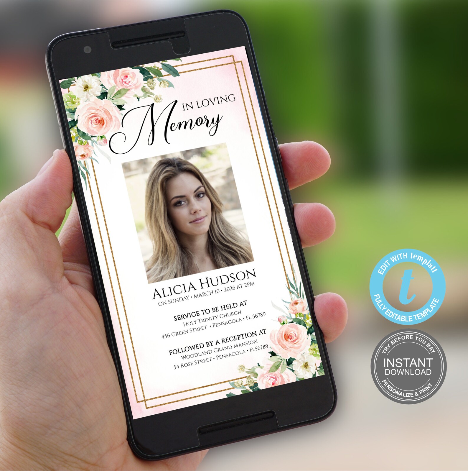 Electronic Funeral Announcement, Funeral Electronic Invitation for ...