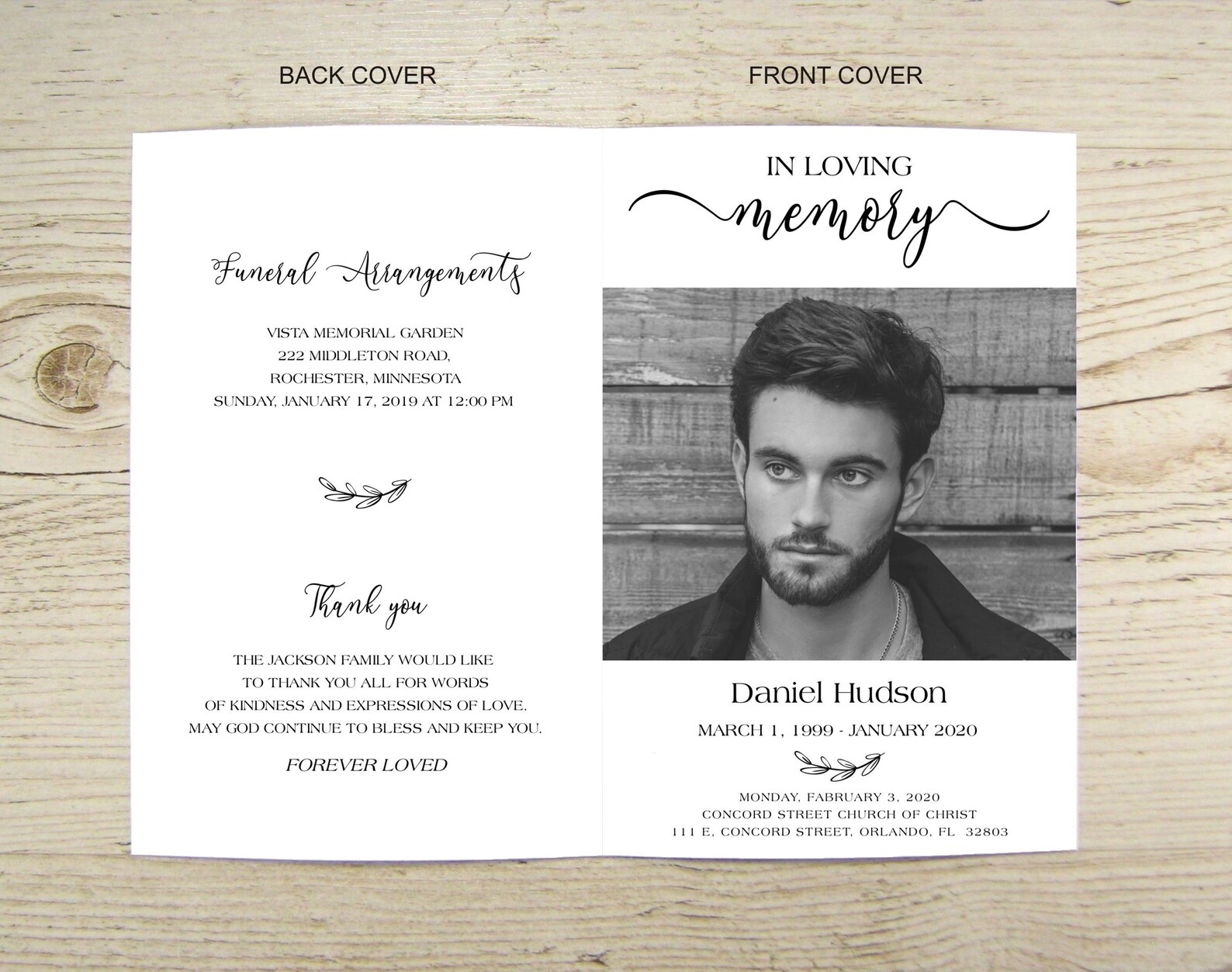 Funeral Program Template Printable Memorial Program Funeral | Etsy