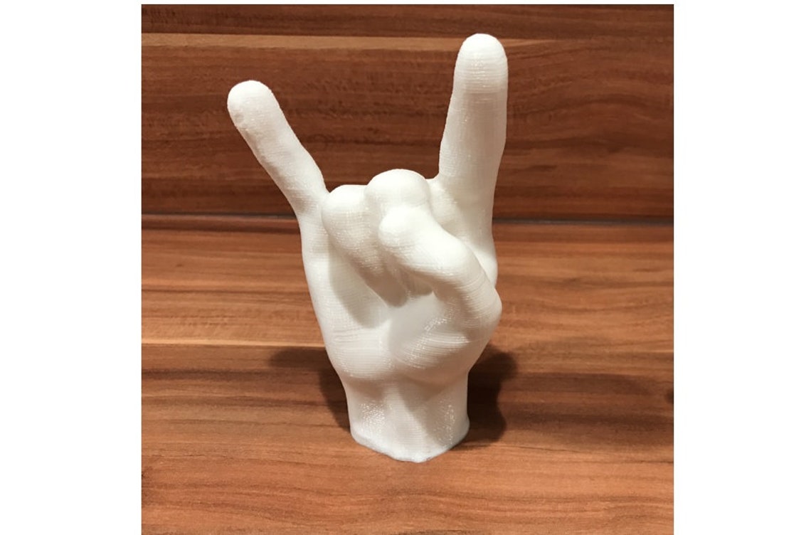 Sign of the Horns, Rock Sign Statue, Metal Rock Sign, 3D Print - Etsy