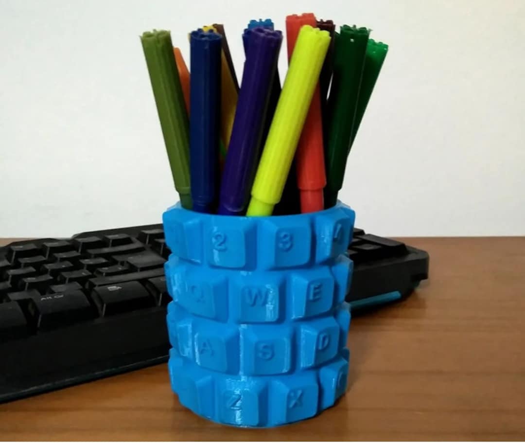 Keyboard Key Pot, Pencil Pot, Desk Storage, Geek, 3D Printing - Etsy