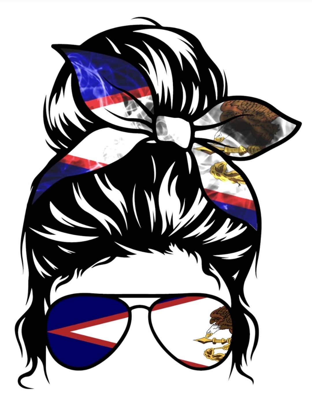 Isalnder Stickers Samoa, Guam and Mexico Hair Bun Stickers (removable ...