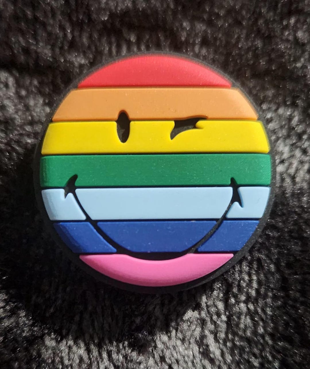 Rainbow Smiley Face Croc Charm. Free Shipping - Etsy