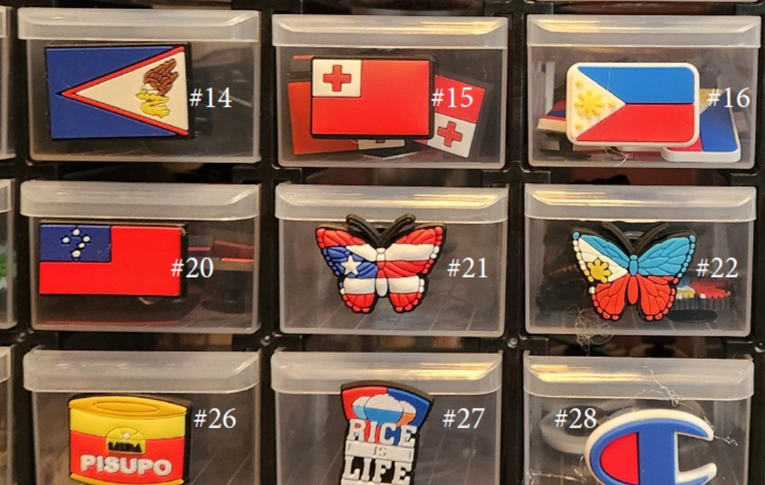 ISLANDER CROC CHARMS Flags Samoa, Western Samoa, Tonga, Samoa Pisupo ...