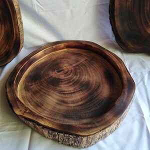 Handmade Antique Tree Trunk Platter.wood Turned Platter. Tree Trunk ...