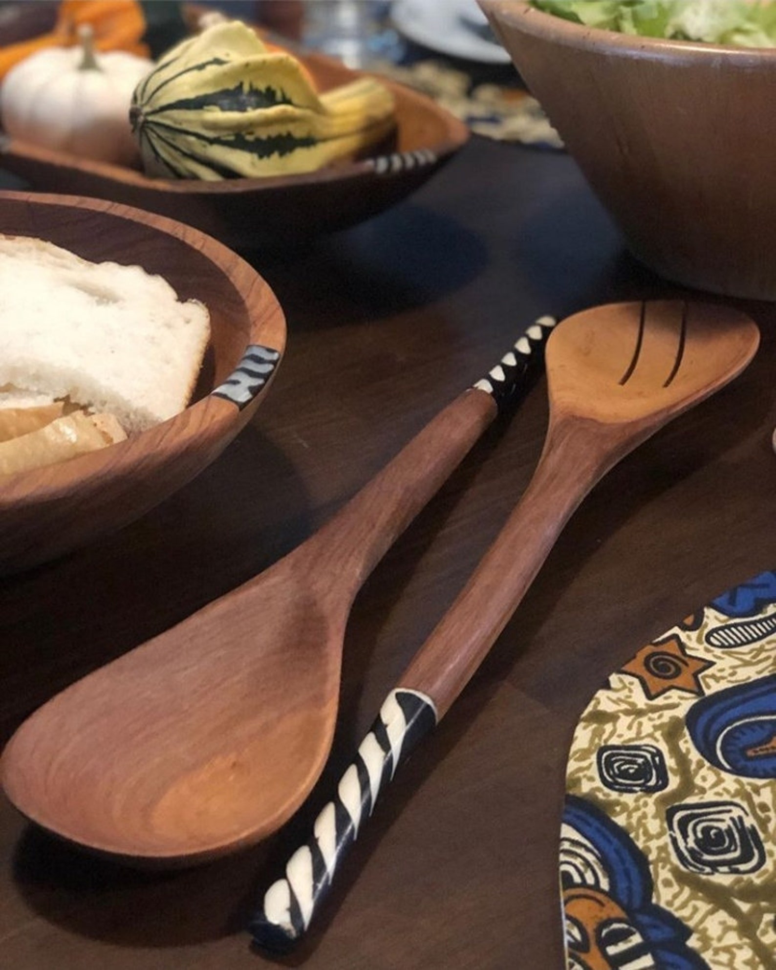 Wholesale Wood and Inlaid Bone Cutlery Set of 4 of 3 Pieces - Etsy