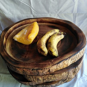 Handmade Antique Tree Trunk Platter.wood Turned Platter. Tree Trunk ...