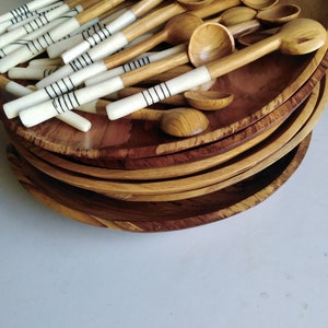 Wholesale Wood and Inlaid Bone Cutlery Set of 4 of 3 Pieces Each (12 ...