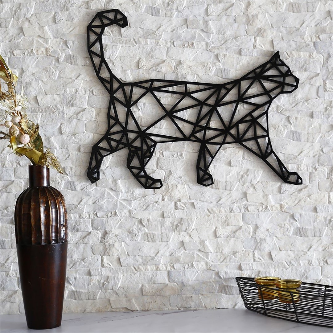 Laser Cut Cat Wall Decor Geometric Pattern. Vector Laser Cut - Etsy