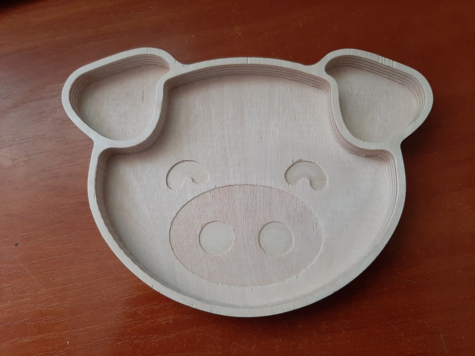 Laser Cut Pig Plate Wooden Animal Shaped Plate.vector Laser - Etsy