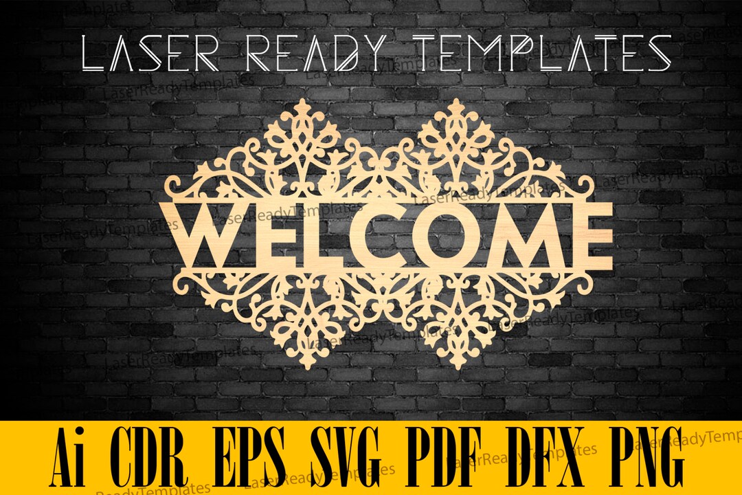Welcome Decor Vector Laser Cut File Ai/dxf/cdr - Etsy