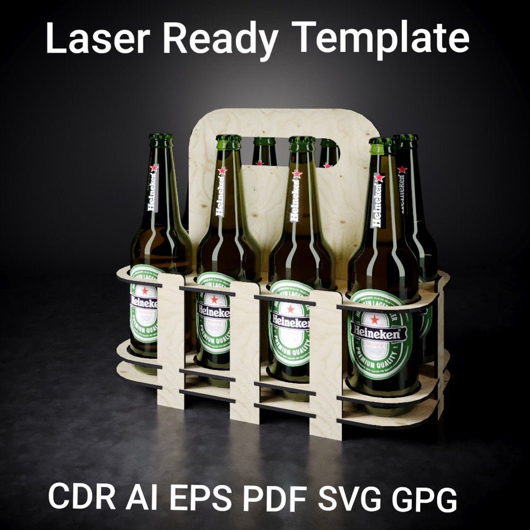 Beer Holder Box, Laser Cut Vector, Instant Download, Laser Cut Pattern ...
