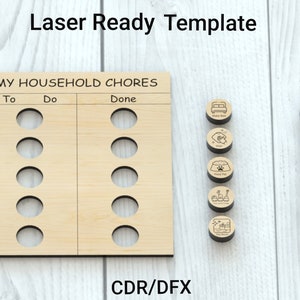 Chore Chart.chore Chart System. Chores for Kids.vector Laser Cut File ...