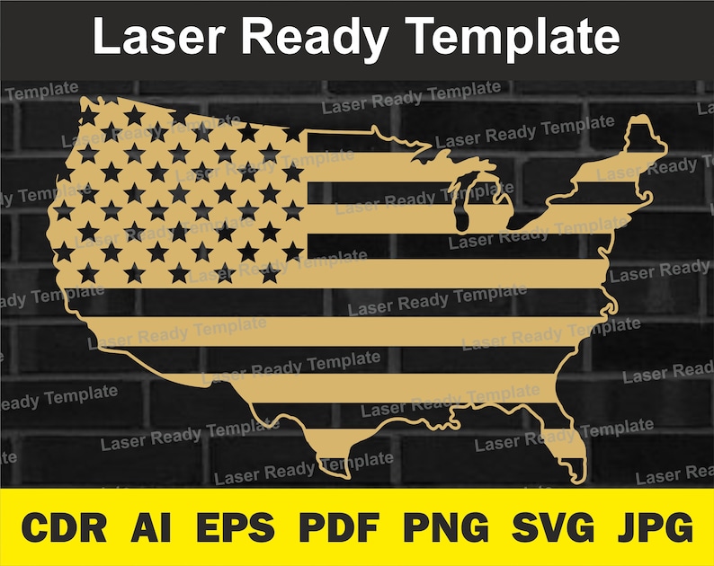 Map of USA Glowforge Laser Cut File Instant Download Cutting - Etsy