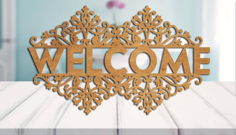 Welcome Decor Vector Laser Cut File Ai/dxf/cdr - Etsy