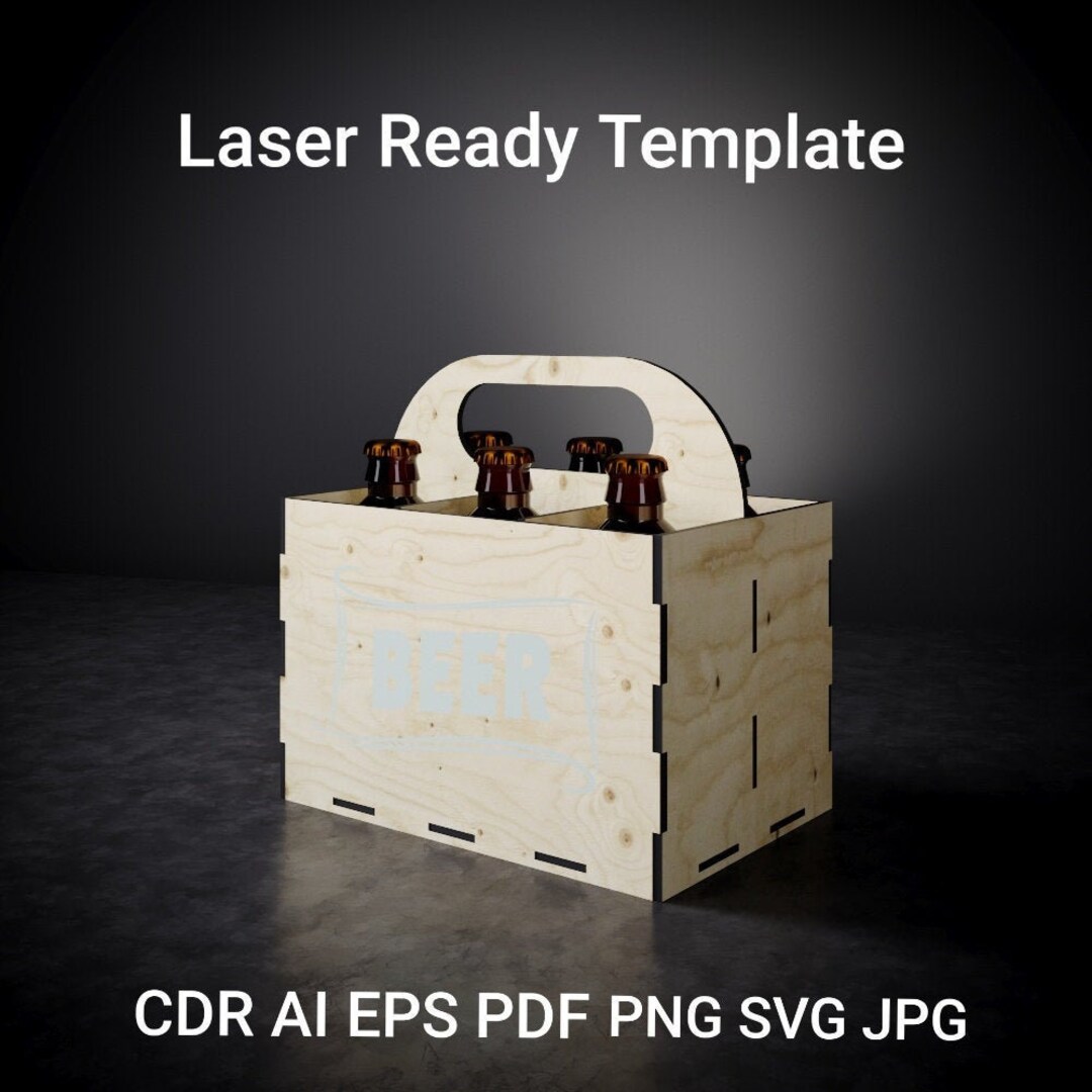 Beer Holder Box, Laser Cut Vector, Instant Download, Laser Cut Pattern ...