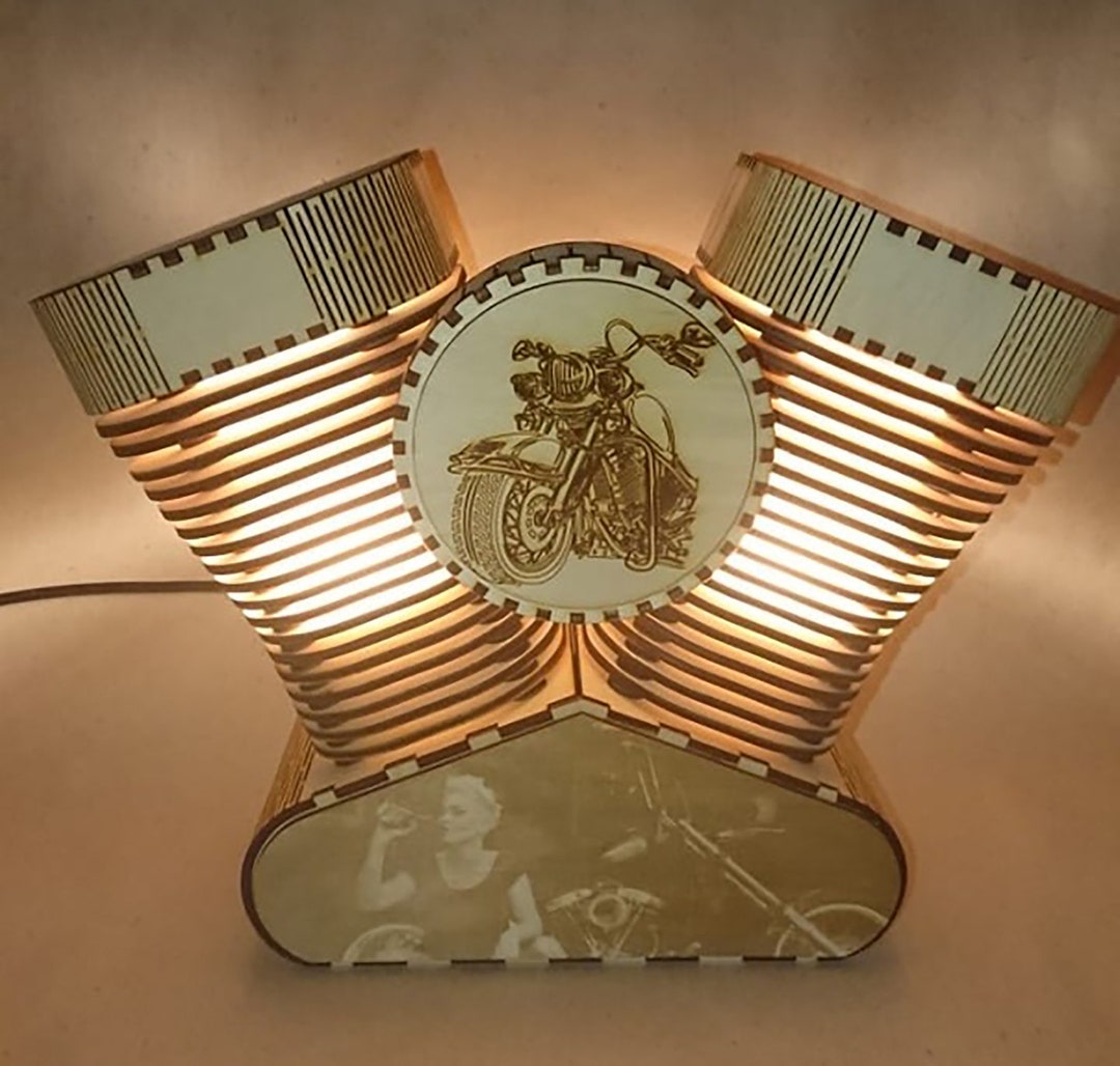 Laser Cut Harley Davidson Lamp 173 - Etsy