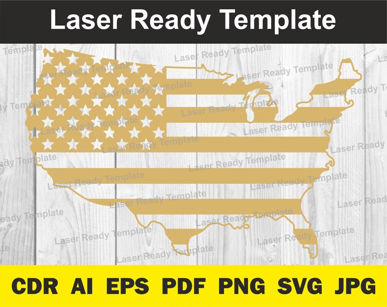 Map of USA Glowforge Laser Cut File Instant Download Cutting - Etsy