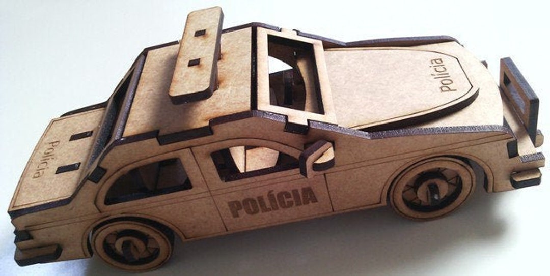 Laser Cut Police Car Template. Laser Cut Files SVG DXF CDR Vector Plans ...
