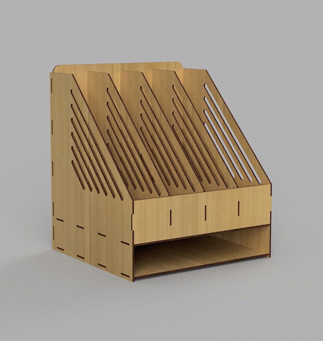 Laser Cut Desk Document File Organizer Vertical Folder Rack 217 - Etsy