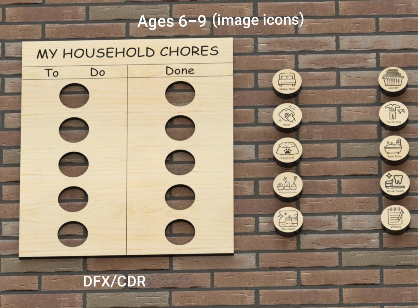Chore Chart.chore Chart System. Chores for Kids.vector Laser Cut File ...
