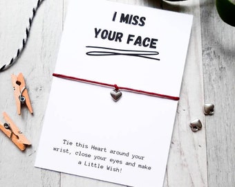 I Will Miss You Wish Bracelets Double Leaving Bracelet Card - Etsy