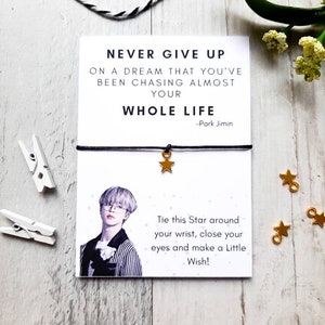 BTS Jimin Quote Wish Bracelet Park Jimin Charm Bracelet BTS - Etsy