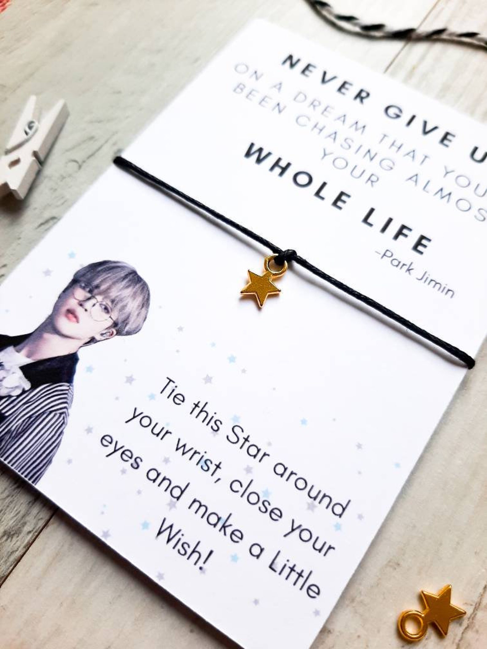 BTS Jimin Quote Wish Bracelet Park Jimin Charm Bracelet BTS - Etsy