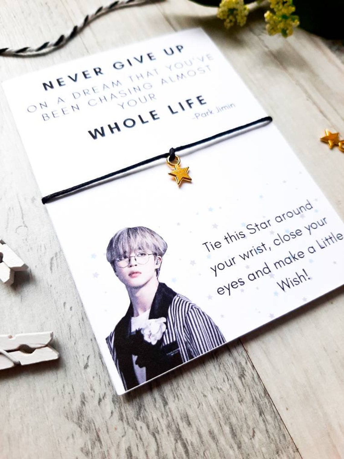BTS Jimin Quote Wish Bracelet Park Jimin Charm Bracelet BTS - Etsy