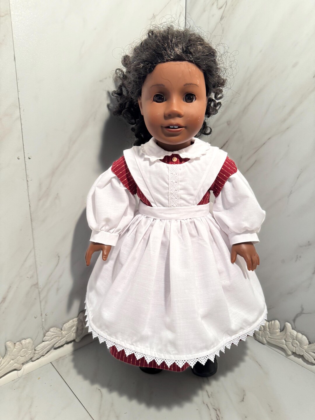 Civil War Era Dress and Unattached Apron With Ties for 18 Doll - Etsy