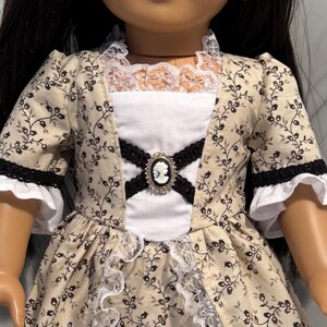 Colonial Gown With Cameo Jewel and Pinner Cap for 18" Doll - Etsy