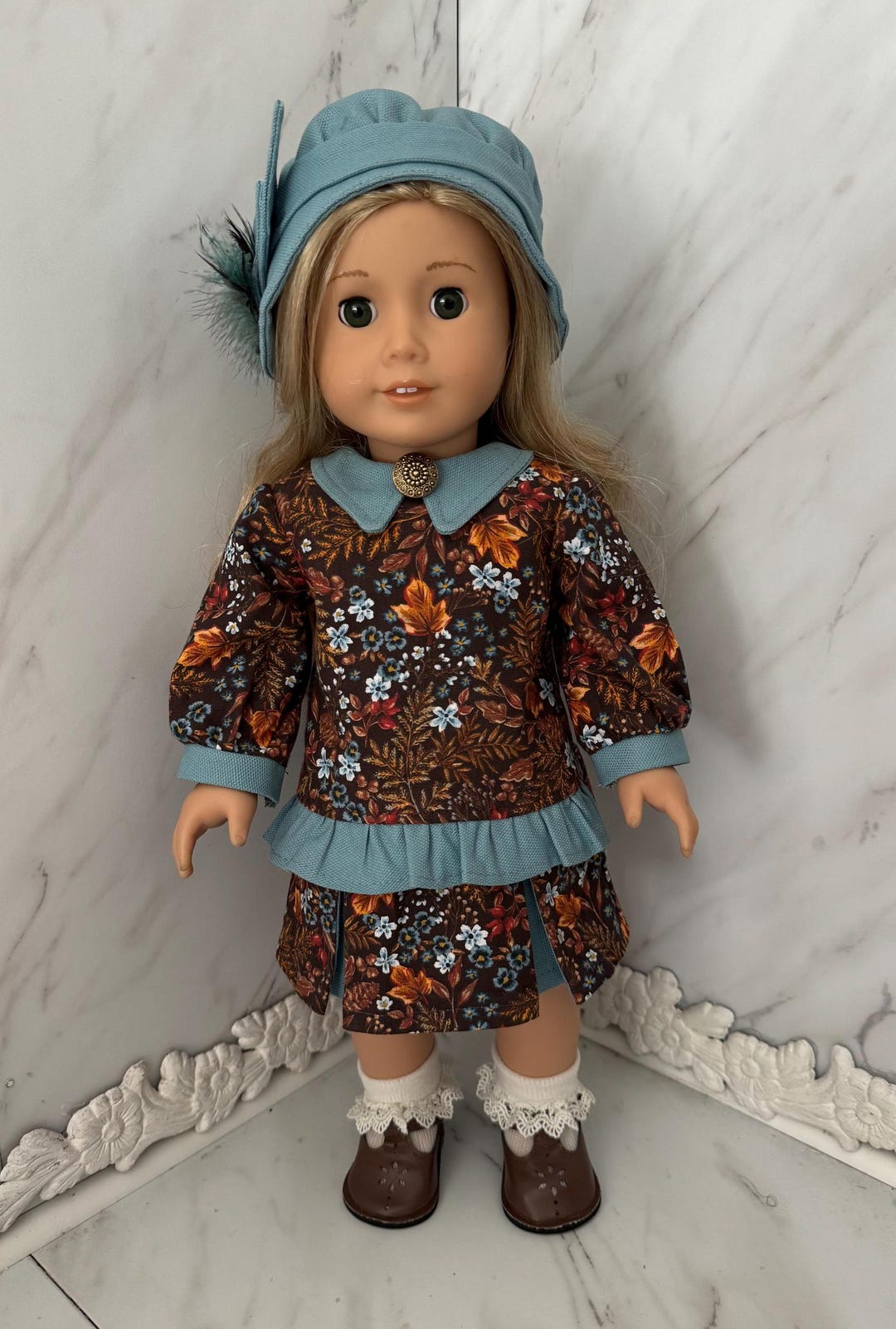 1920s Fall Dress With Pleats and Cloche Hat for 18" Doll - Etsy