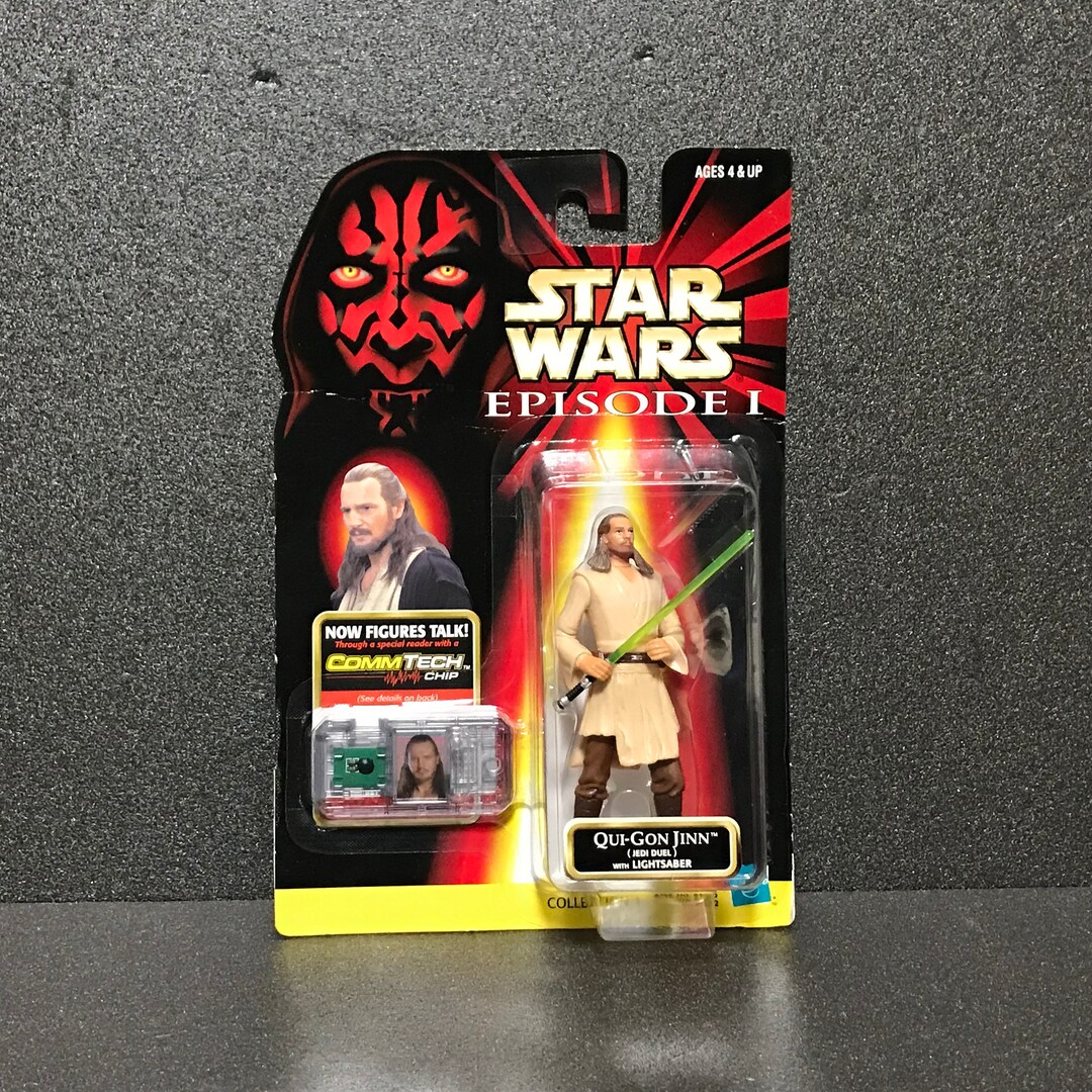 Star Wars Qui-gon Jinn jedi Duel With Lightsaber Action Figure Hasbro ...