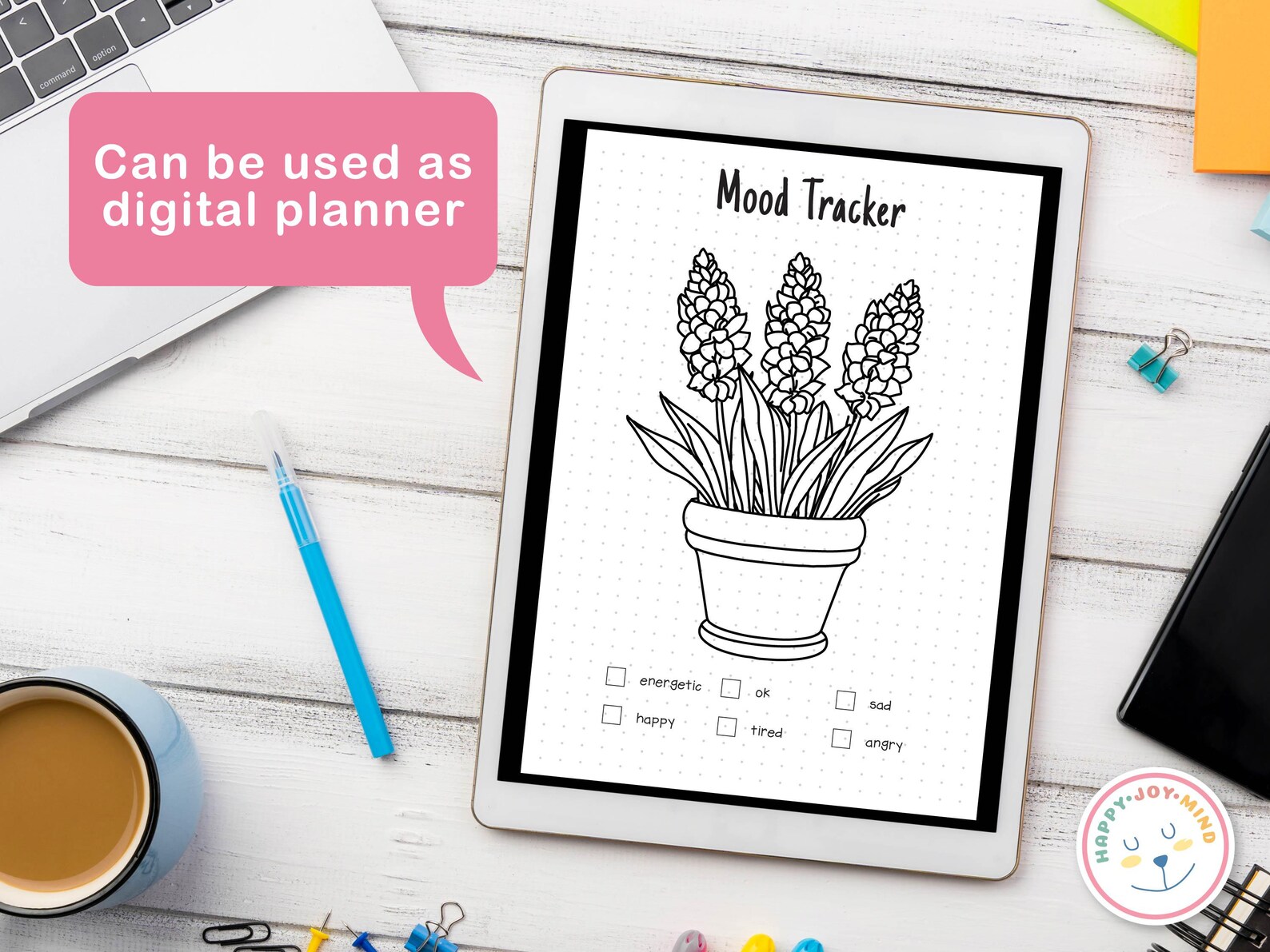 Hyacinth Flower Mood Tracker Printable Journal Page & Emotion Tracker ...