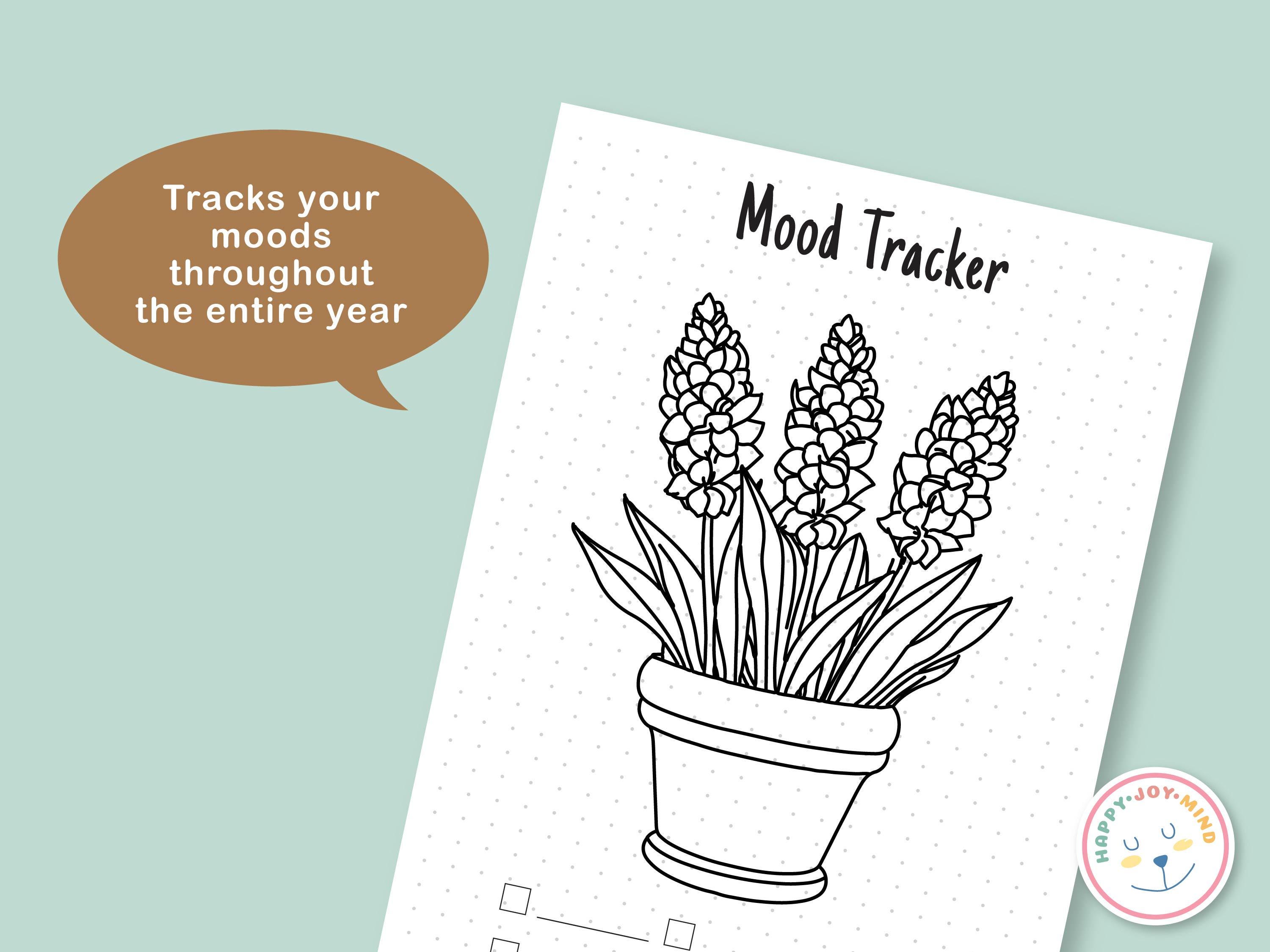 Hyacinth Flower Mood Tracker Printable Journal Page & Emotion Tracker ...