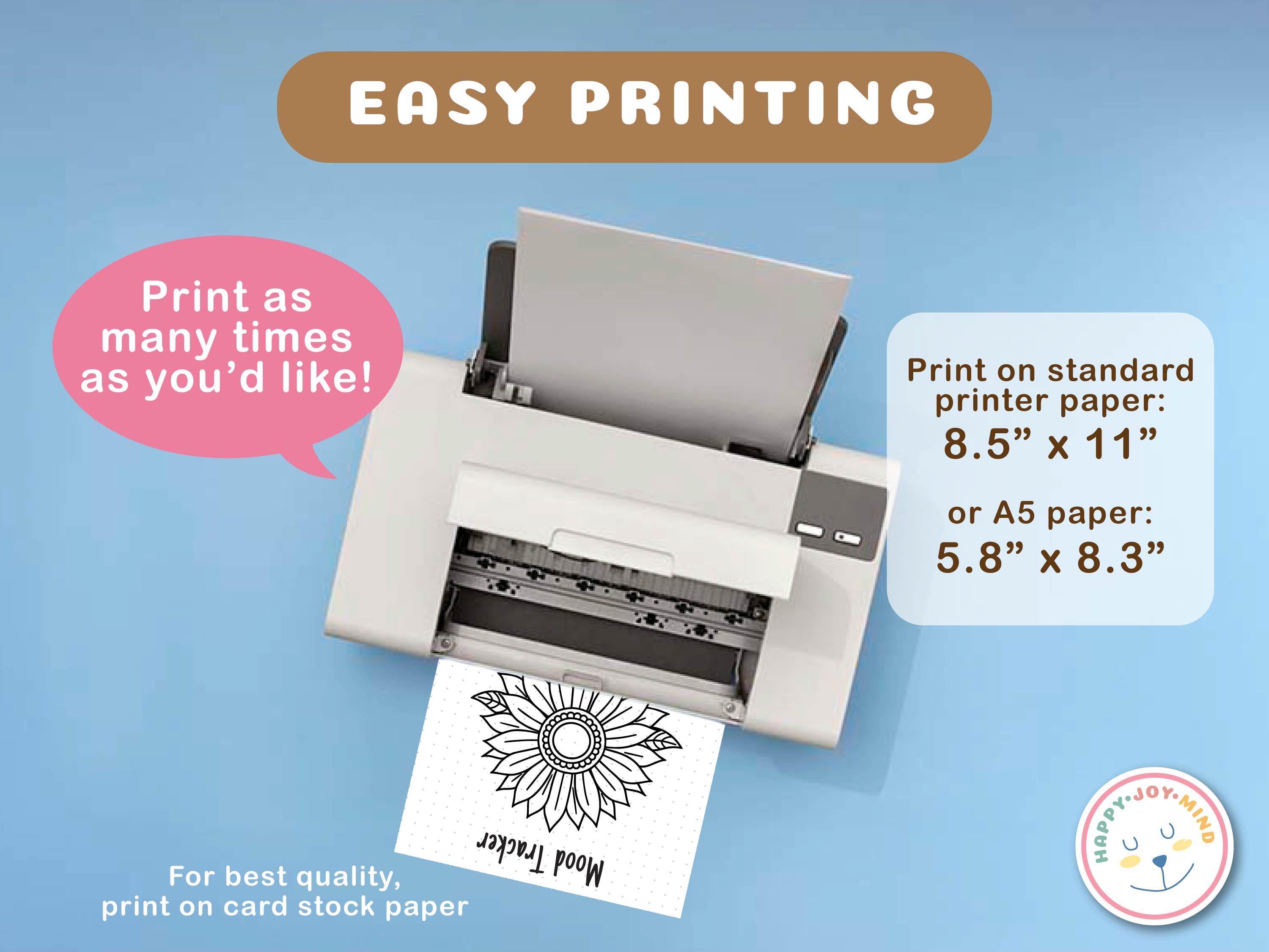 Sunflower Flower Mood Tracker Printable Journal Page & Emotion Tracker ...