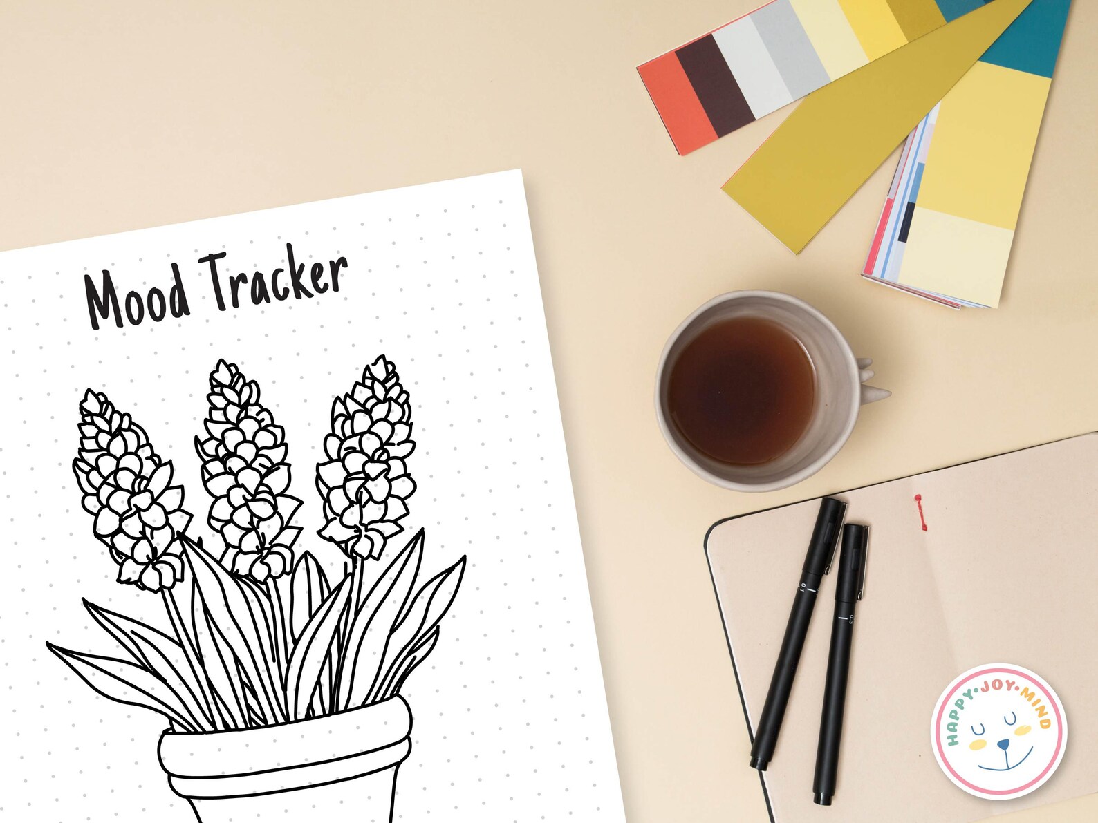 Hyacinth Flower Mood Tracker Printable Journal Page & Emotion Tracker ...